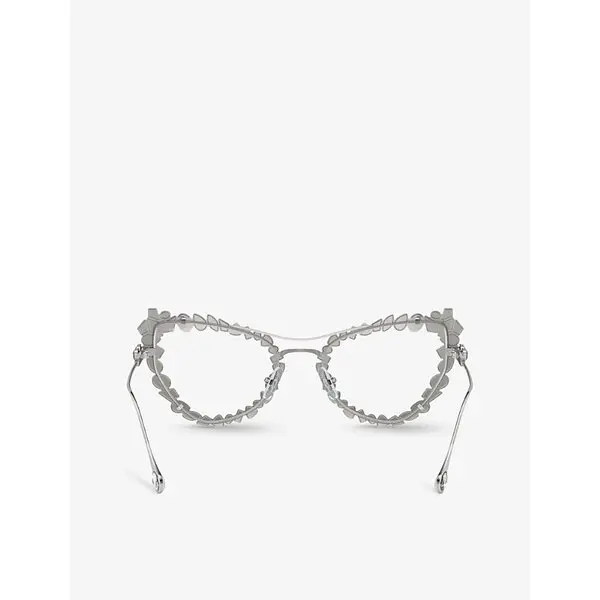 SWAROVSKI Cat-eye Gem-embellished Optical Glasses - Silver