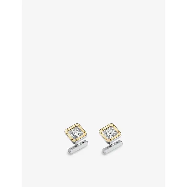 CARTIER Santos De Yellow-gold And Sterling Silver Cufflinks - Yellow Gold/ Silver
