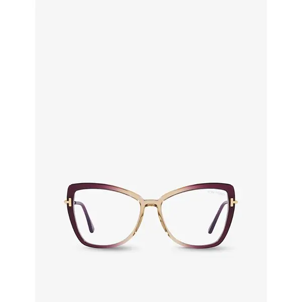 TOM FORD Butterfly-frame Acetate Optical Glasses - Brown