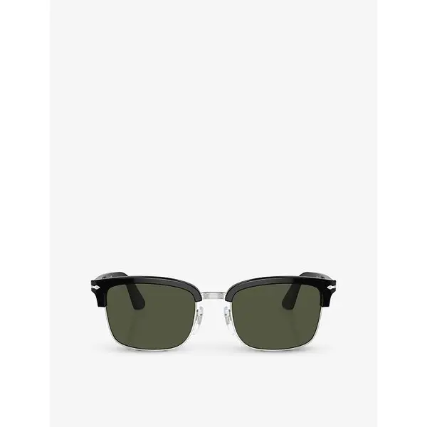 Persol Po3327s Rectangle-frame Sunglasses - Black