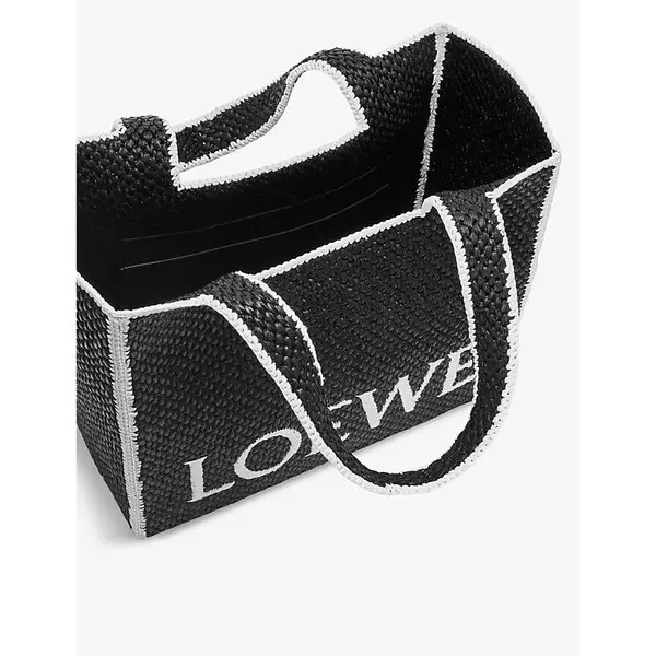 Loewe X Paula's Ibiza Large Raffia Tote Bag - Black