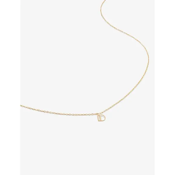 Monica Vinader Small Letter D 14ct Yellow-gold Pendant Necklace - Yellow Gold