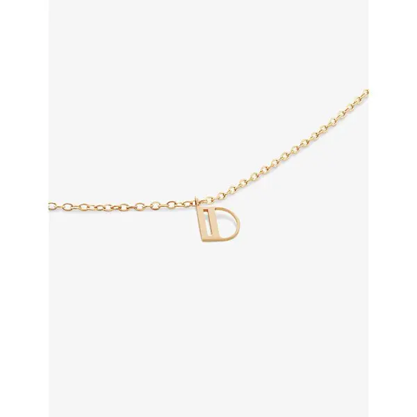 Monica Vinader Small Letter D 14ct Yellow-gold Pendant Necklace - Yellow Gold