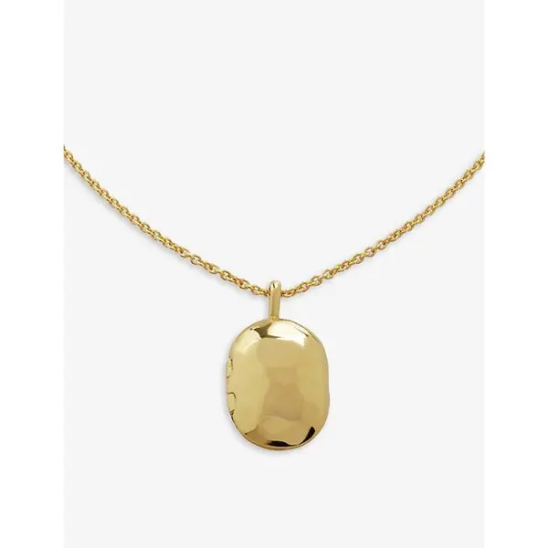Monica Vinader 18ct -plated Vermeil Sterling-silver Id Locket Charm Necklace - Gold