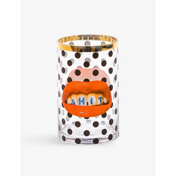 SELETTI Wears Toiletpaper Sh*t Pois Small Cylindrical Glass Vase 14cm - One-color