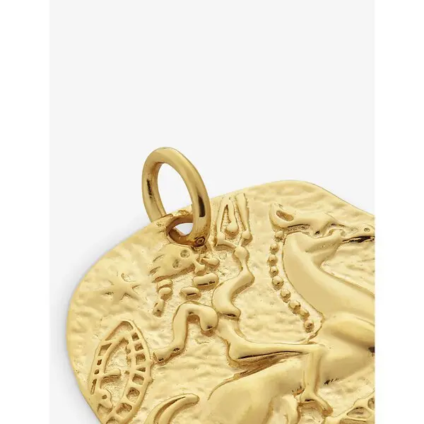 Monica Vinader Goddess Embossed Pendant Charm - Gold