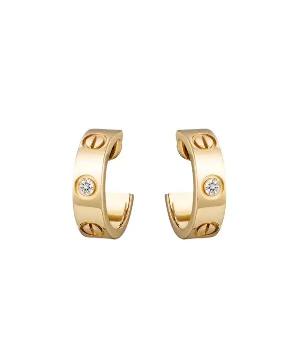CARTIER Love 18ct Yellow Gold And Diamond Earrings - One-color