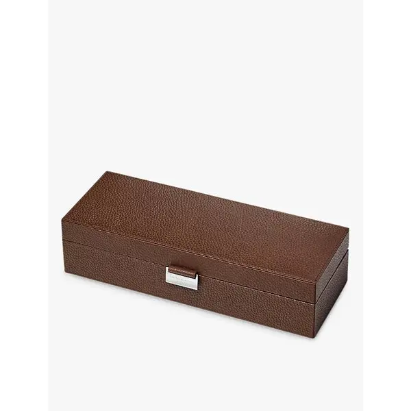 ASPINAL OF LONDON Grained-leather Watch Box - Tobacco