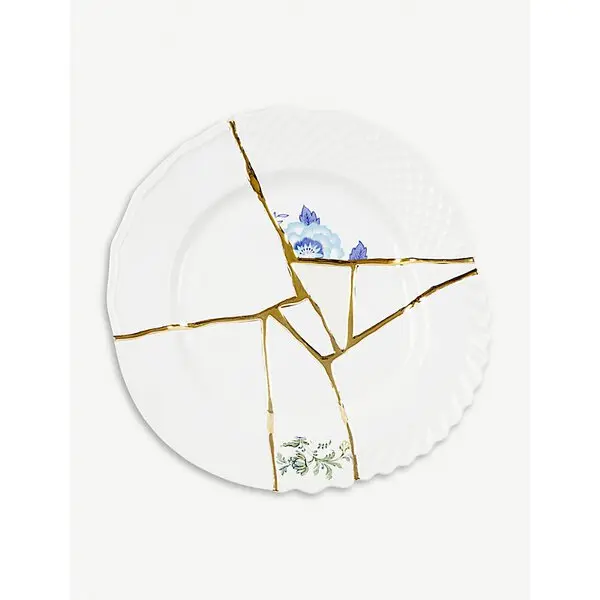SELETTI Kintsugi N3 Porcelain And 24ct Gold Dinner Plate 27cm - One-color