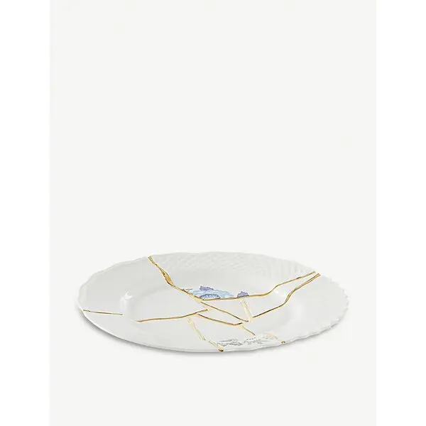 SELETTI Kintsugi N3 Porcelain And 24ct Gold Dinner Plate 27cm