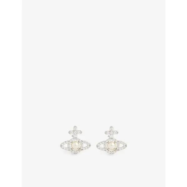 VIVIENNE WESTWOOD Olympia Stud Earrings - Platinum / Creamrose