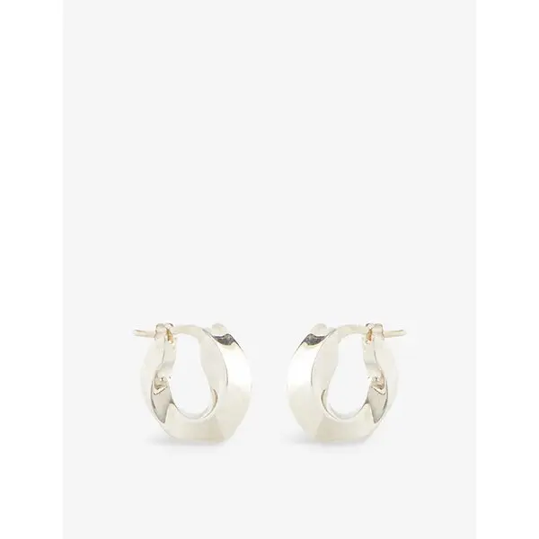 Bottega Veneta Wave Triangle Hoop Earrings - Silver