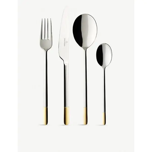 VILLEROY & BOCH Ella Gold-plated Stainless Steel Cutlery 70-piece Set - Silver And Gold