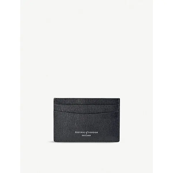 ASPINAL OF LONDON Logo-embellished Leather Card Holder - Black