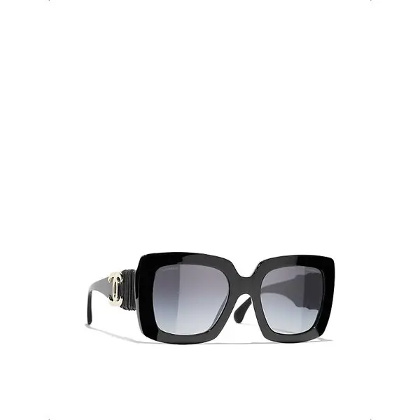 Chanel Ch5474q Square Sunglasses - Black | Editorialist