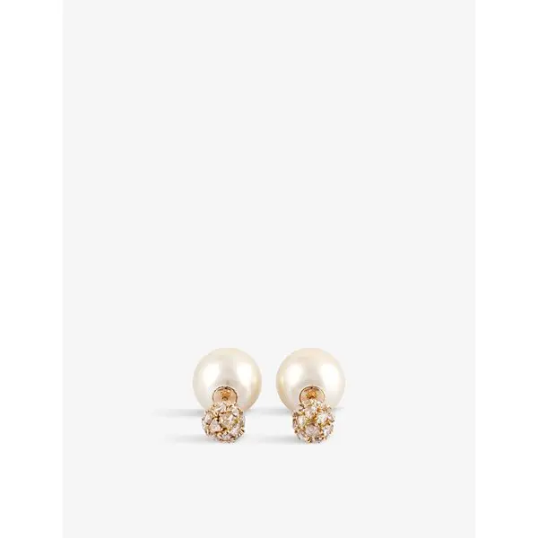 LA MAISON COUTURE Ritika Ravi 18ct Yellow Polki Diamond And Pearl Earrings - Gold