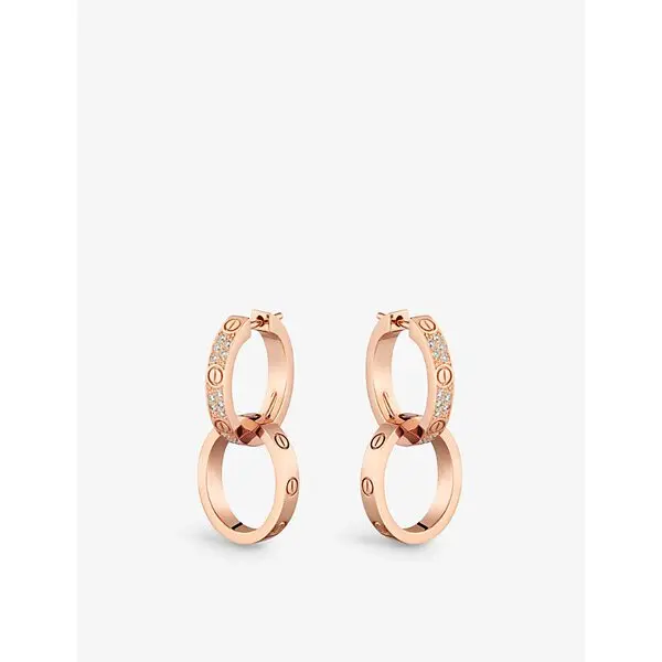 Cartier Love 18ct And Diamond Hoop Earrings - Rose Gold
