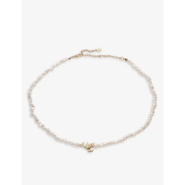 LA MAISON COUTURE With Love Darling Pearl And Brass Necklace - Gold