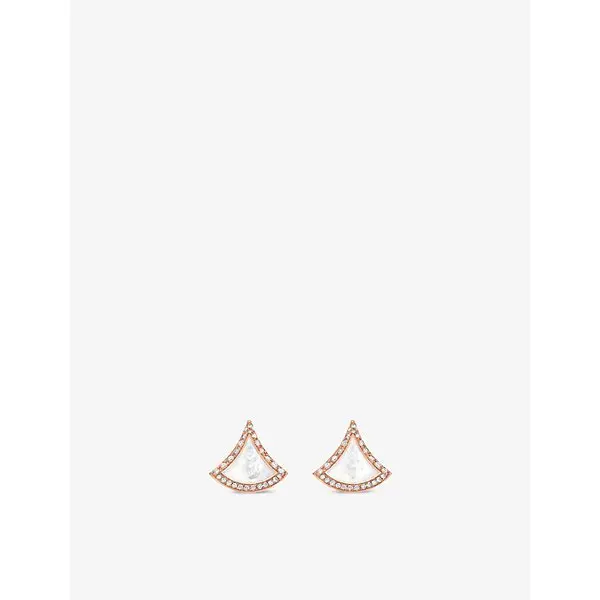 BVLGARI Divas' Dream 18ct Rose-gold, Diamond And Mother-of-pearl Earrings - Rose Gold