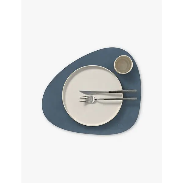 LIND DNA Nupo Large Leather Placemat - Dark Blue