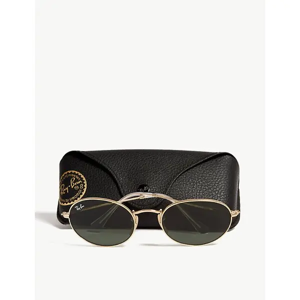Ray-ban Oval-frame Sunglasses - Gold