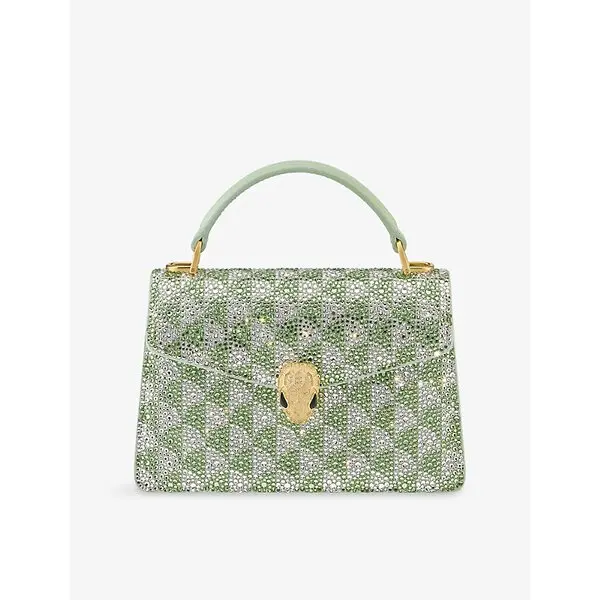 BVLGARI Serpenti Forever Suede Top-handle Bag - Green