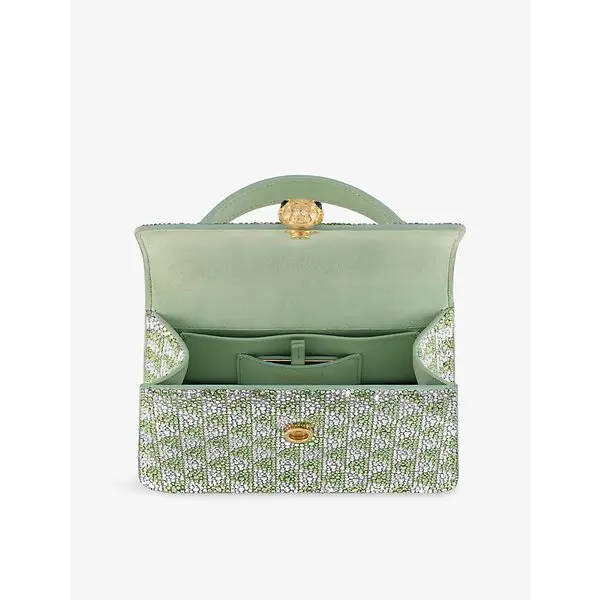 BVLGARI Serpenti Forever Suede Top-handle Bag - Green