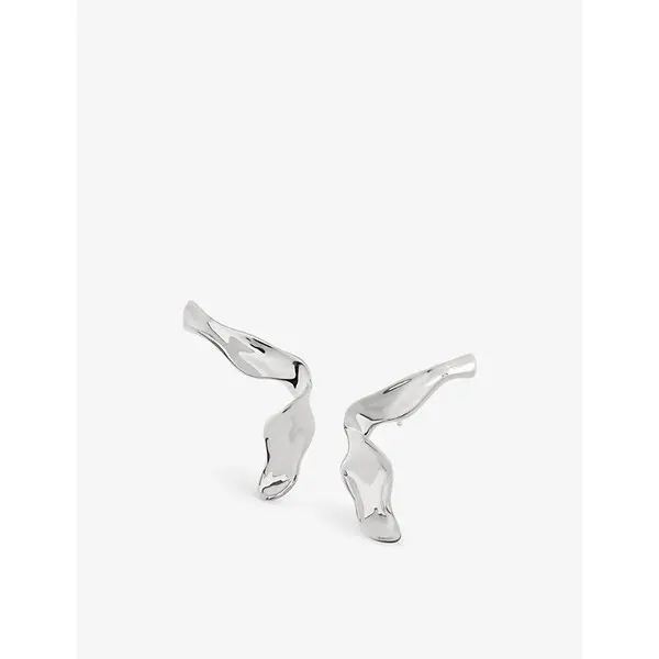 Monica Vinader Wave Large Sterling-silver Stud Earrings