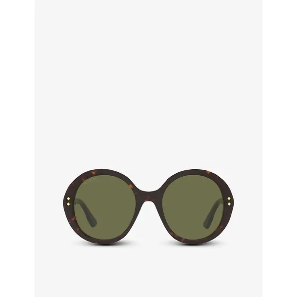 Gucci Gg1081s Round-frame Sunglasses - Brown