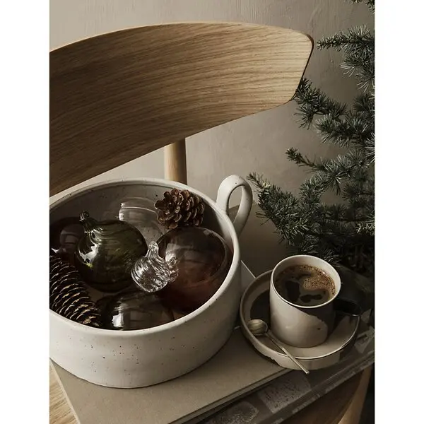 FERM LIVING Inlay Contrast-print Stoneware Cup And Saucer