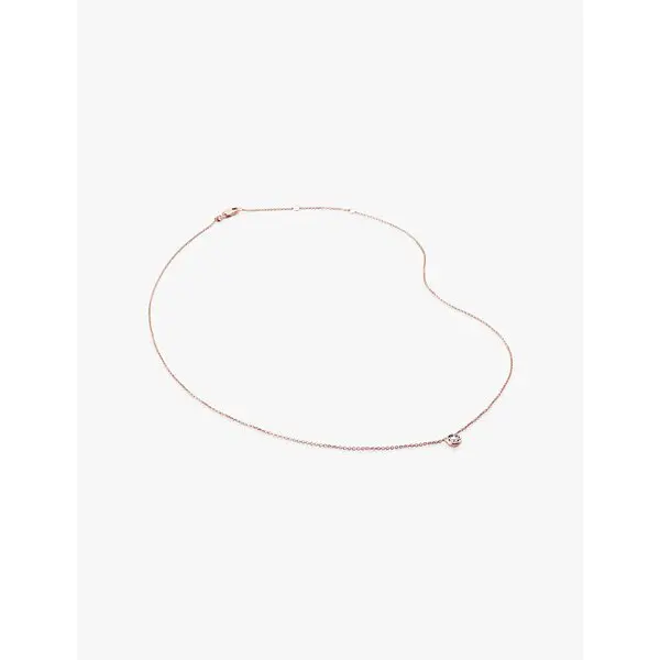 Monica Vinader Solitaire Lab-grown Diamond Necklace - Rose Gold