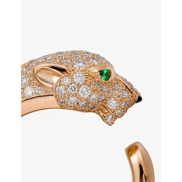 Cartier Panthère Ring In 18ct With Diamonds, Emeralds And Onyx - Rose Gold