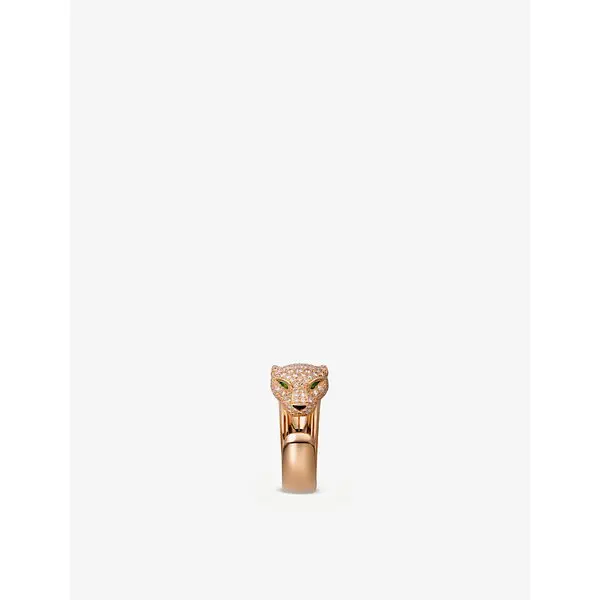 Cartier Panthère Ring In 18ct With Diamonds, Emeralds And Onyx - Rose Gold