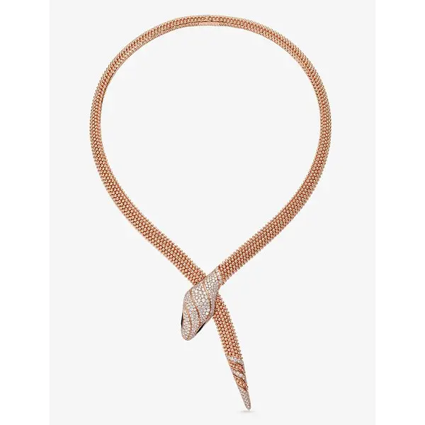 BVLGARI Serpenti Diamond Necklace - Rose Gold