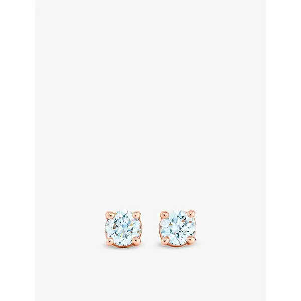 Tiffany & Co. Solitaire Diamond Stud Earrings - 18ct Rose Gold