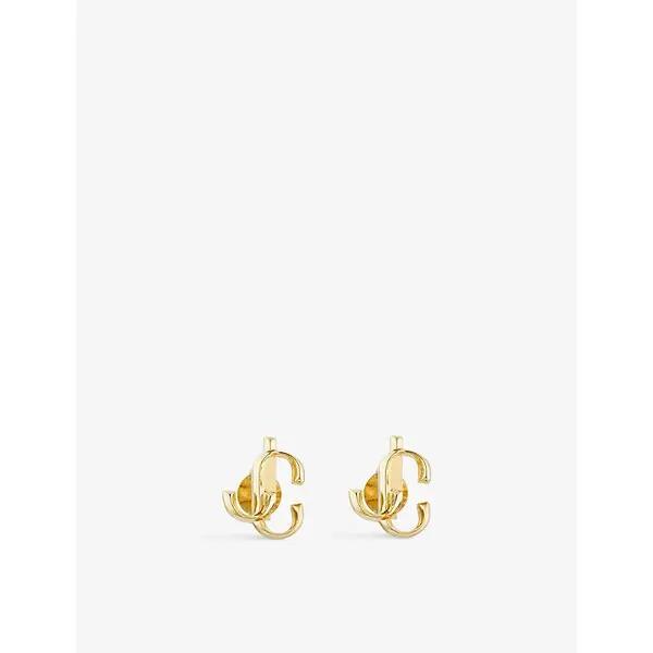 JIMMY CHOO Jc Logo Stud Earrings - Gold