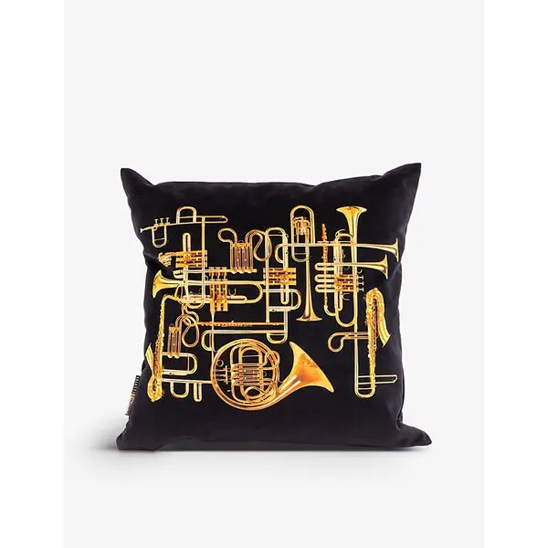 SELETTI Trumpets Graphic-print Woven Cushion Cover - One-color