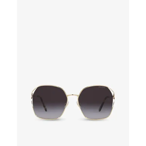 Miu Miu Mu 52ws Square-frame Sunglasses - Gold