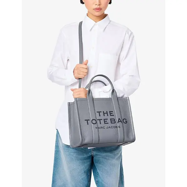 Marc Jacobs Leather Medium Tote Bag - Wolf Grey