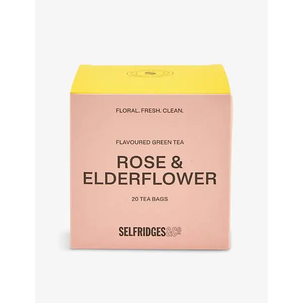 SELFRIDGES SELECTION Rose & Elderflower Flavoured Green Tea Bags Pack Of 20 - One-color