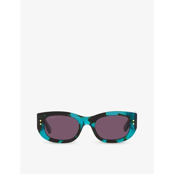 Gucci Rectangle-frame Acetate Sunglasses - Blue/purple/black