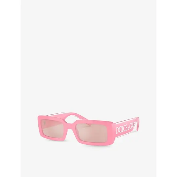 Dolce & Gabbana Dg6187 Rectangle-frame Sunglasses - Pink