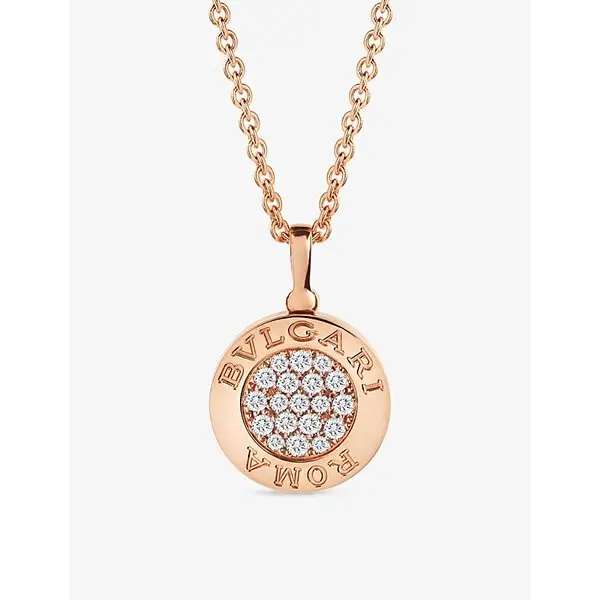 BVLGARI 18ct Rose-gold, Onyx And Diamond Necklace - Rose Gold