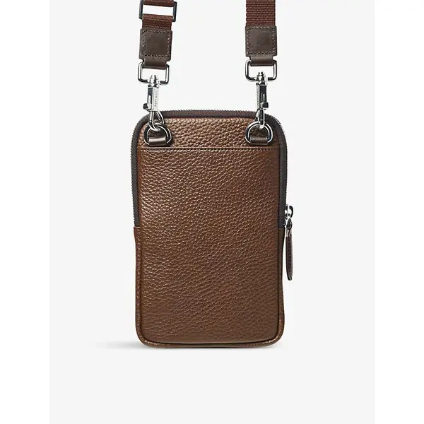 ASPINAL OF LONDON Reporter Logo-embossed Front-pocket Leather Phone Case