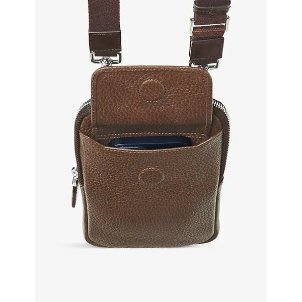 ASPINAL OF LONDON Reporter Logo-embossed Front-pocket Leather Phone Case