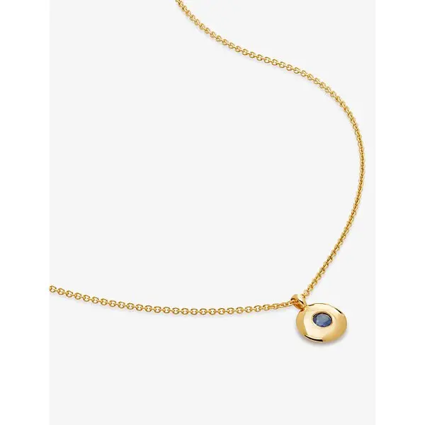 Monica Vinader 18ct Gold-plated Vermeil Sterling-silver And Sapphire Pendant Necklace - Yellow Gold