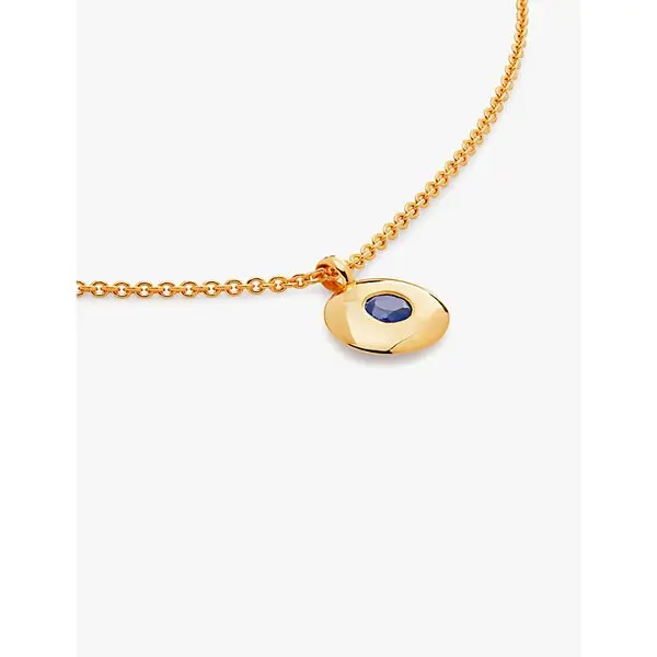 Monica Vinader 18ct Gold-plated Vermeil Sterling-silver And Sapphire Pendant Necklace - Yellow Gold