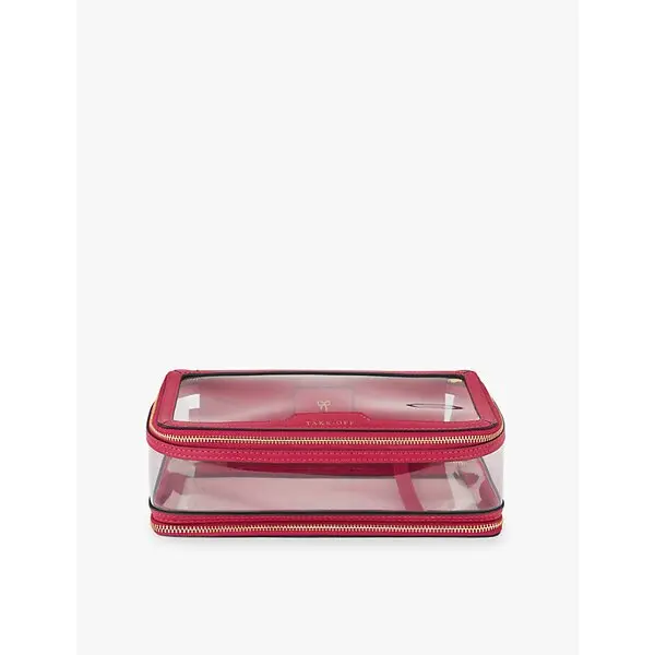 ANYA HINDMARCH In-flight Woven Cosmetics Case - Clear/berry