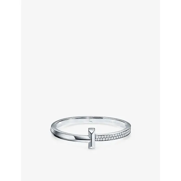 Tiffany & Co. T1 Diamond Hinged Bracelet - White Gold