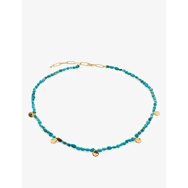 Monica Vinader Rio Mini Turquoise Beaded Bracelet - Yellow Gold
